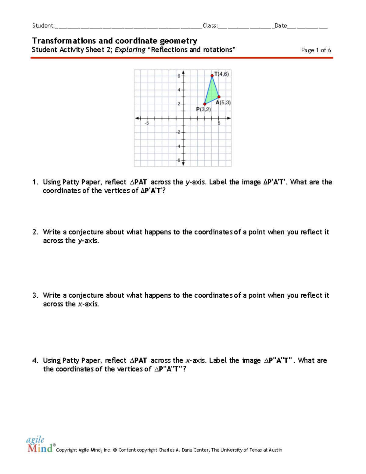 Angel Johnson - T3B1 - Transformations and coordinate geometry Student ...