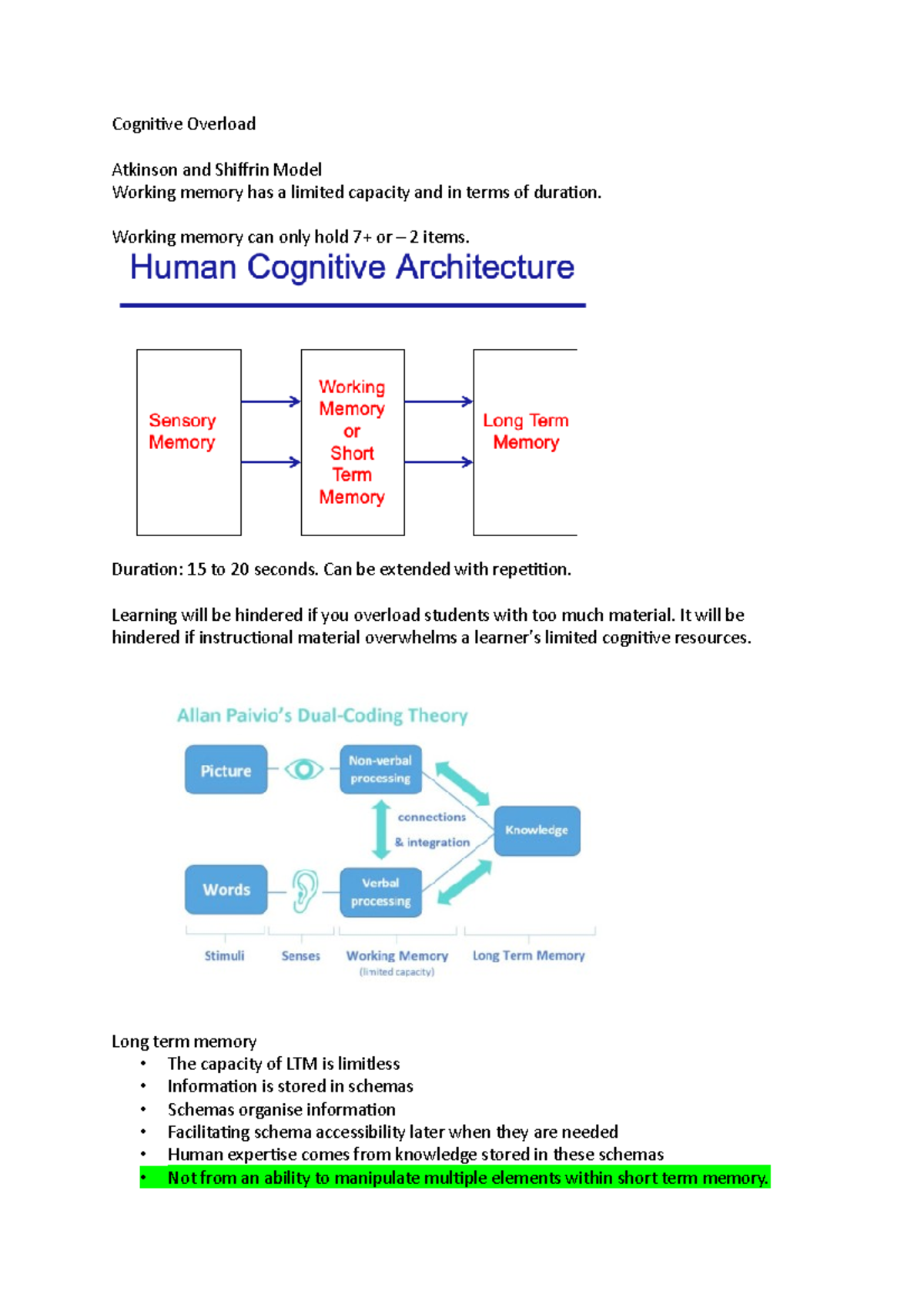 Cognitive overload - Cognitive Overload Atkinson and Shiffrin Model ...