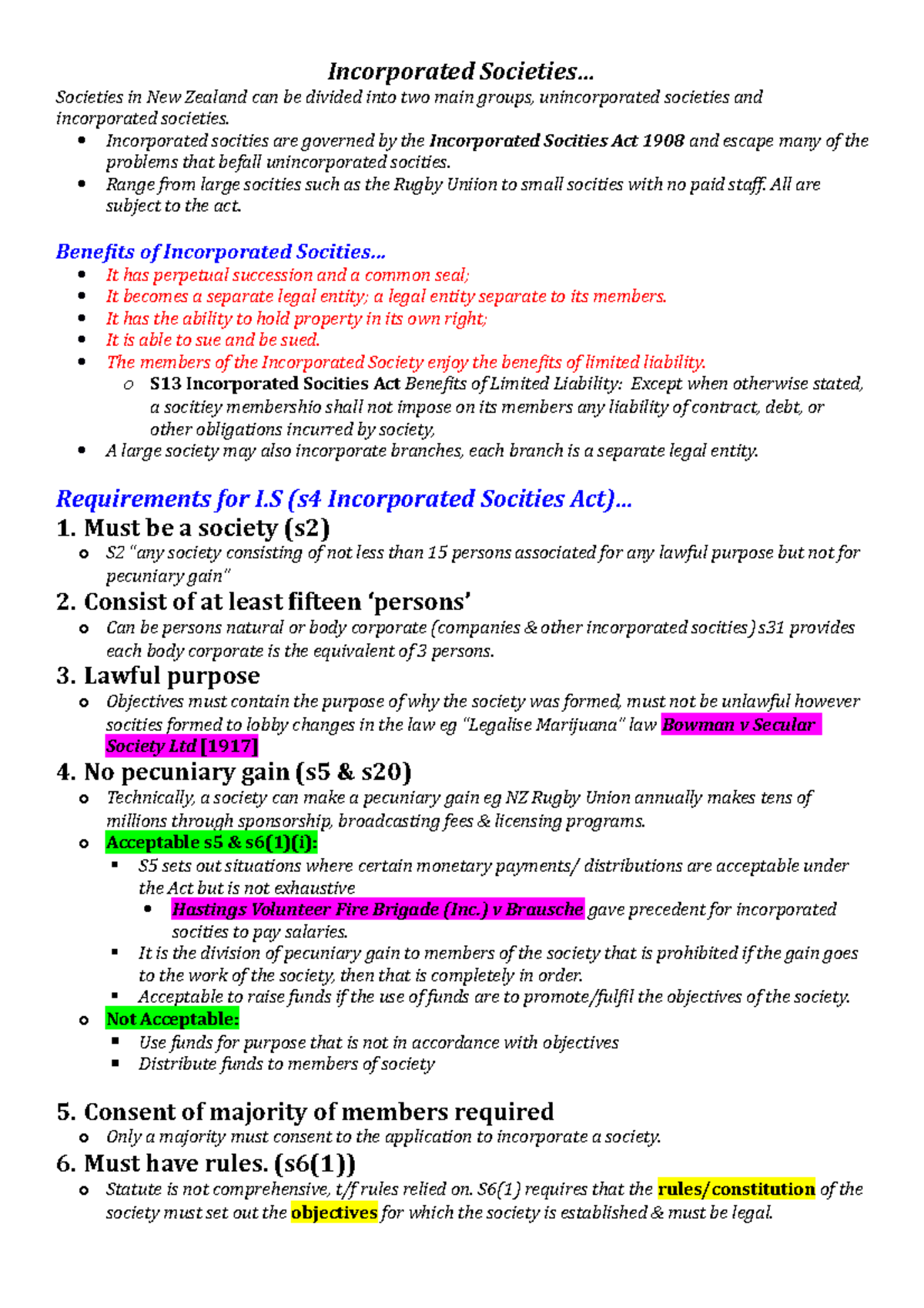 Incorporated Societies… - Incorporated socities are governed the ...