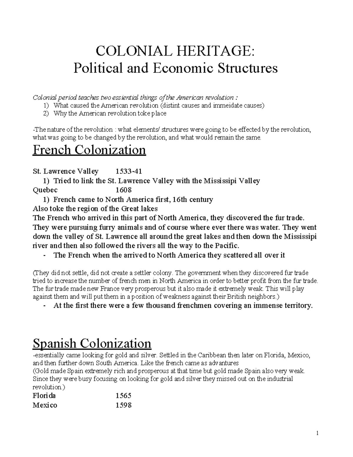4. Colonial heritage - Notes - COLONIAL HERITAGE: Political and ...