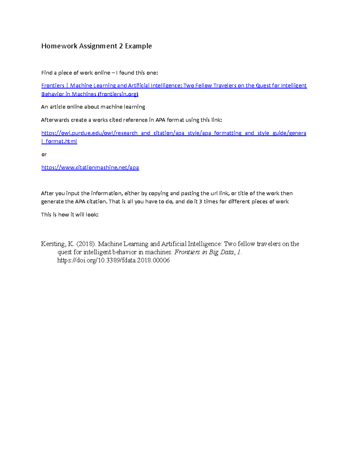 Homework Assignment 2 Example - Homework Assignment 2 Example Find a ...