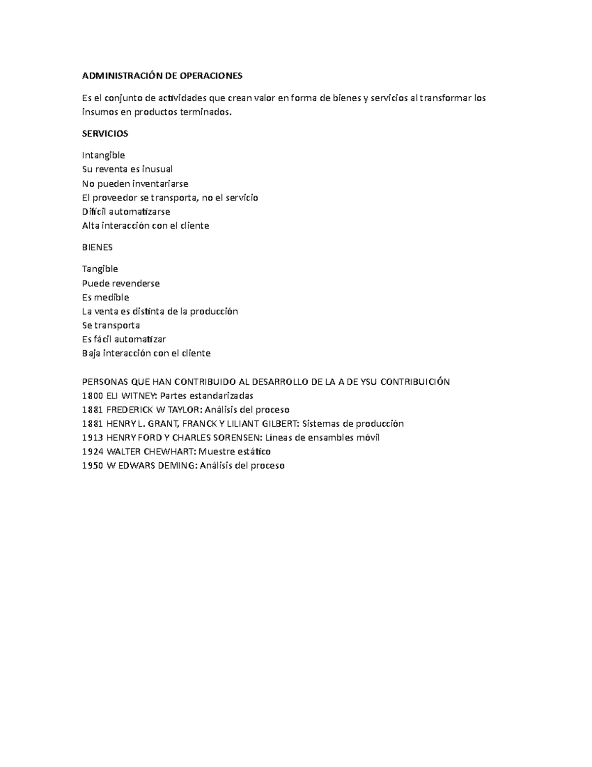 ACT#1- Administracion DE Operaciones - ADMINISTRACIÓN DE OPERACIONES Es el conjunto de ...