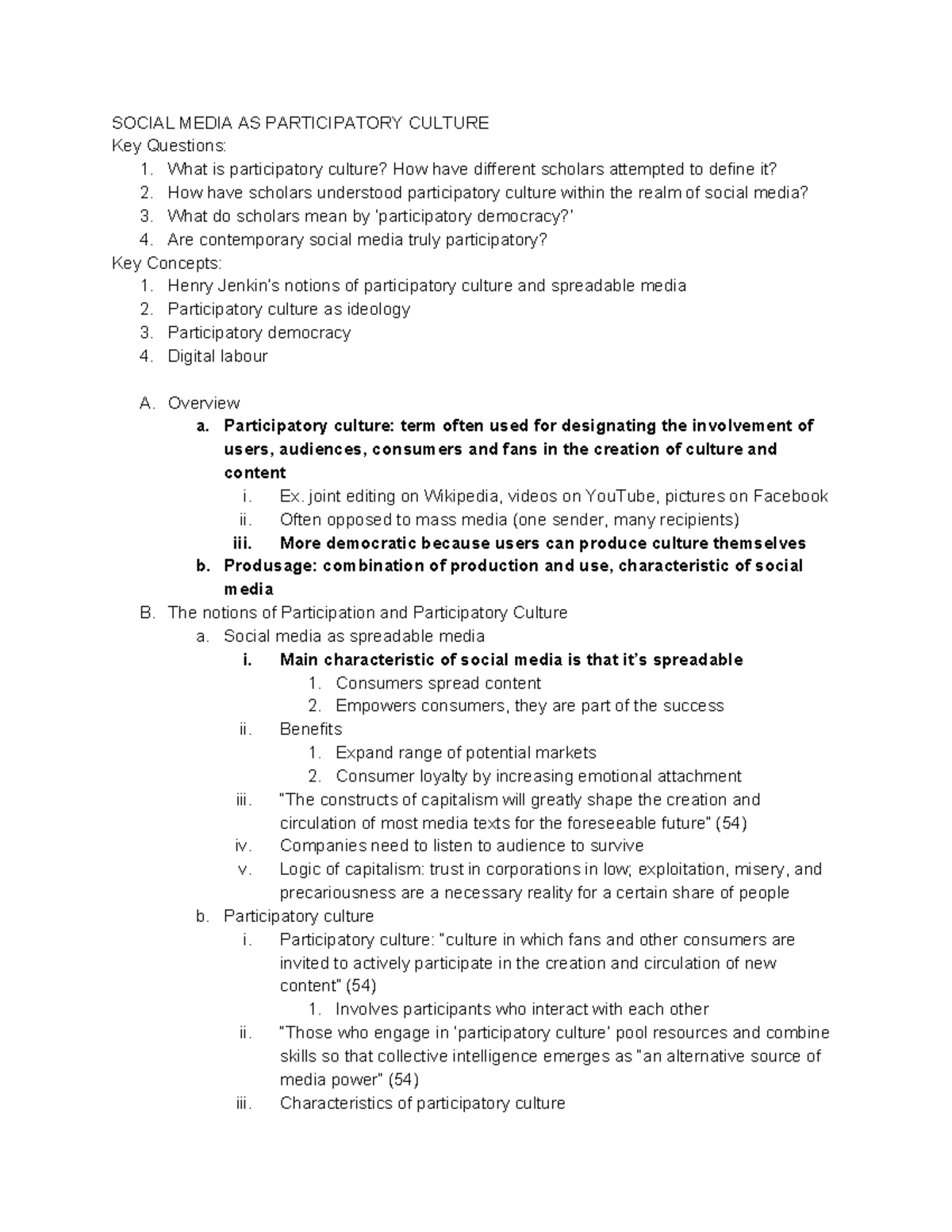 COMM 444 - Social Media as Paritcipatory Culture - SOCIAL MEDIA AS ...