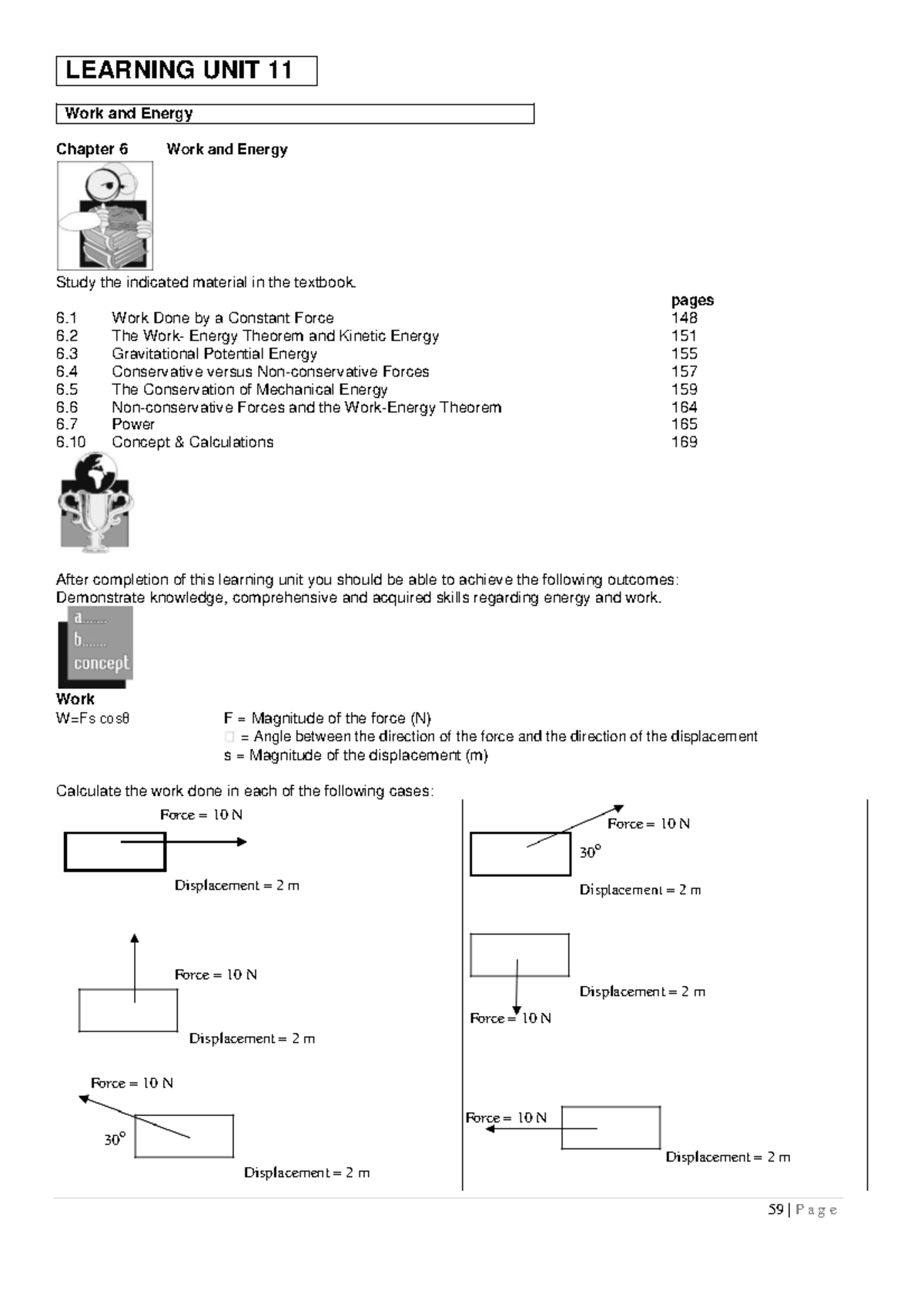 Learning UNIT 11 - LEARNING UNIT 11 Work and Energy Chapter 6 Work and ...