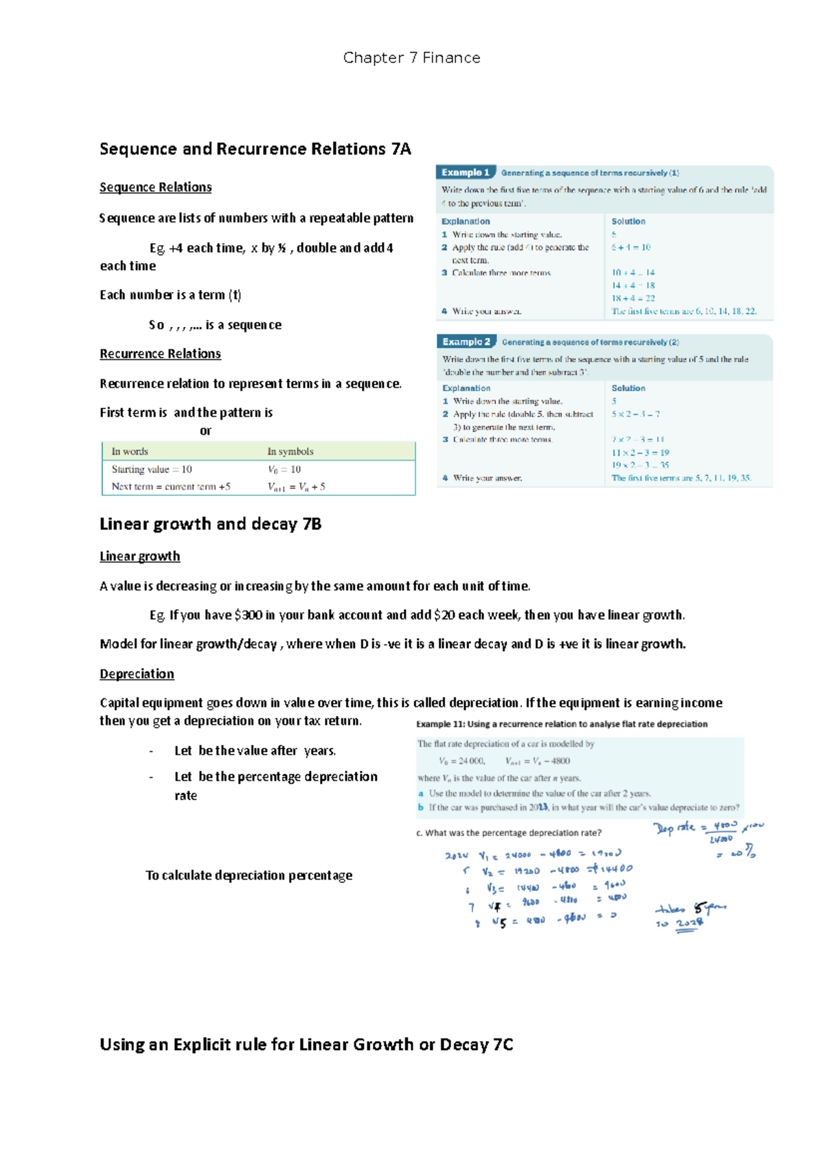 Chap 7 Sequences and finance Further - Chapter 7 Finance Sequence and ...