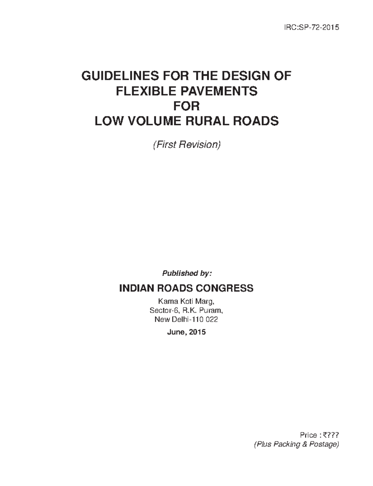 Irc.gov.in.sp - Code - GUIDELINES FOR THE DESIGN OF FLEXIBLE PAVEMENTS ...
