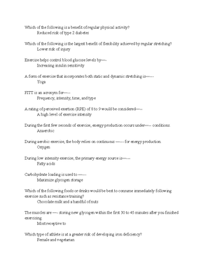 Nutrition Chapter 15 Physical Fitness Homework - What fuels our ...