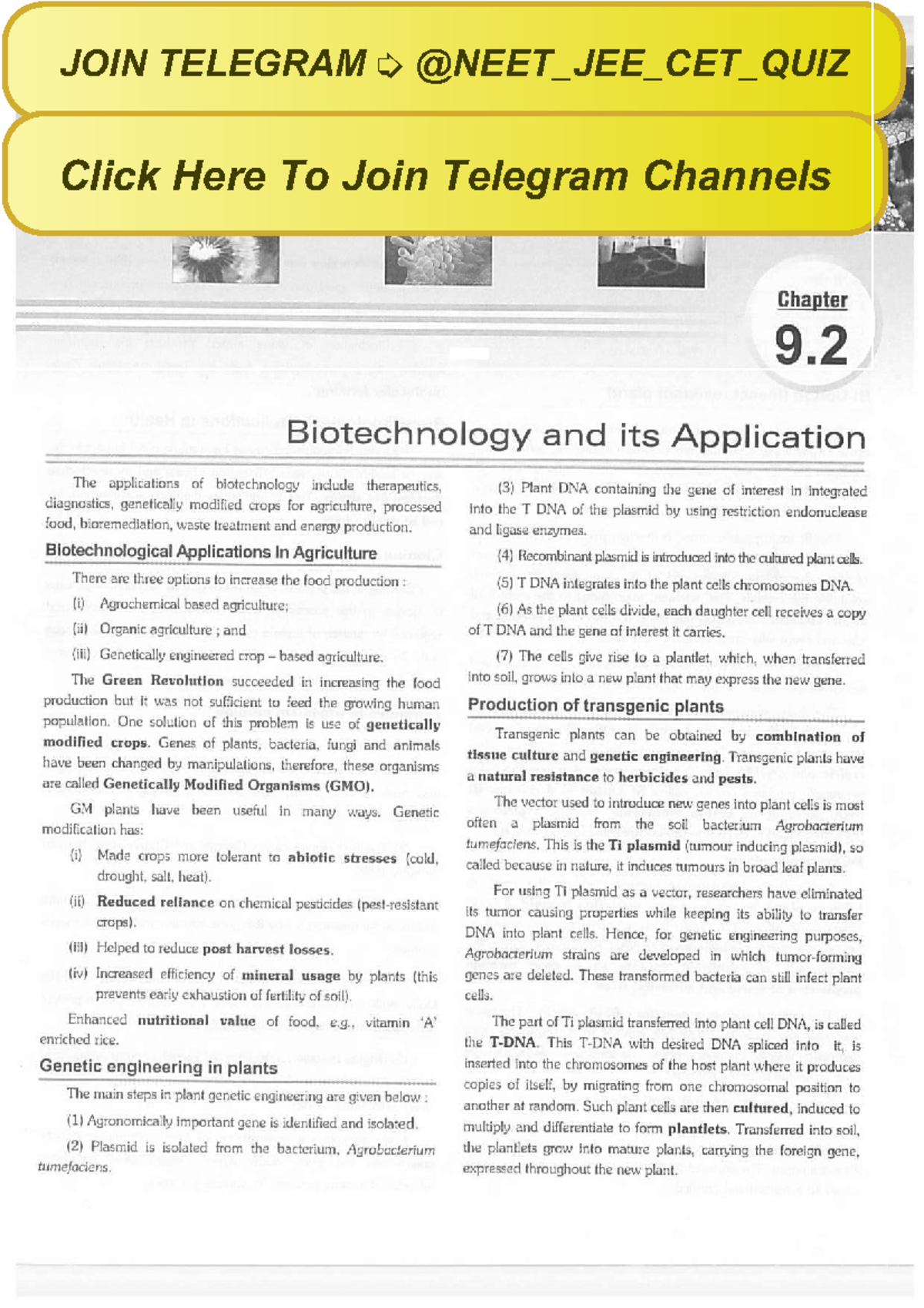 40. Biotechnology PART-2 Biology Notes - B.tech CSE - Studocu