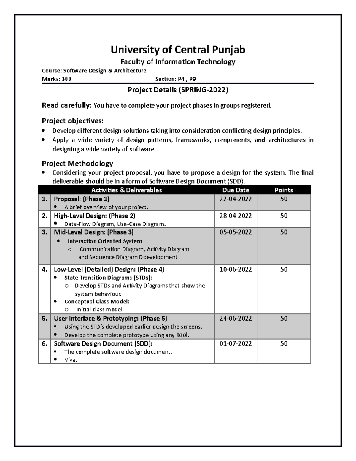 Project Details SDA - Computer Architecture - UCP - Studocu
