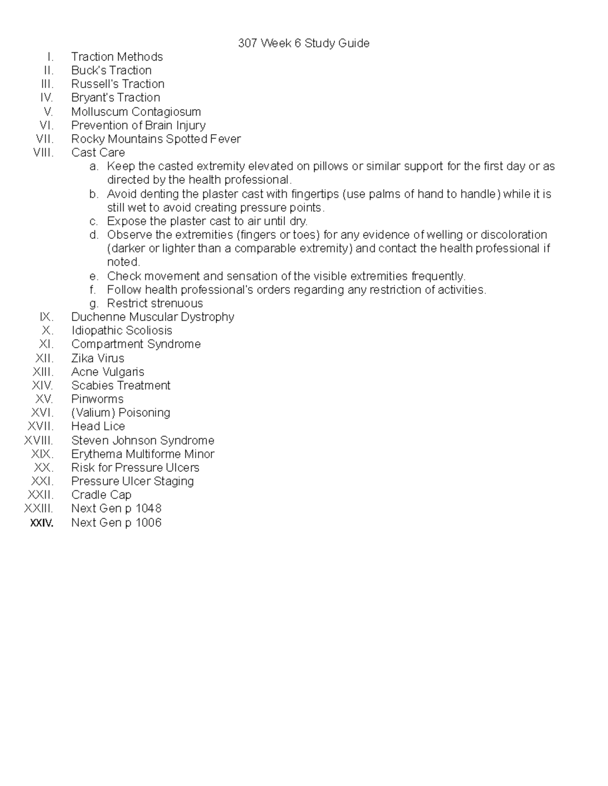 307 Week 6 Study Guide - Notes - 307 Week 6 Study Guide I. Traction ...