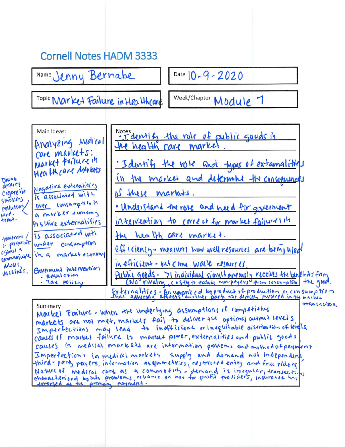 Cornell Notes HADM 3333 Jenny Bernabe Module 7 - Cornell Notes HADM ...
