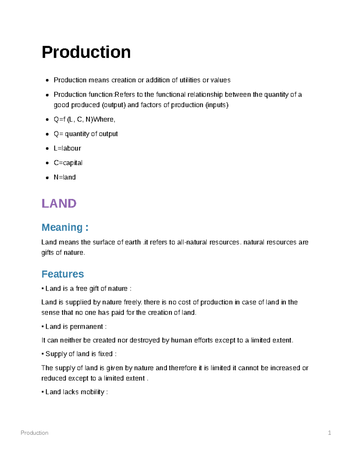 Production - Production Production means creation or addition of ...