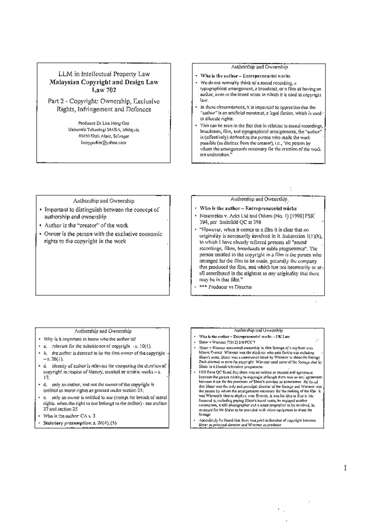 702 Copyright PPT Students 2020 Pt 2 Subject Matter and Scope of ...