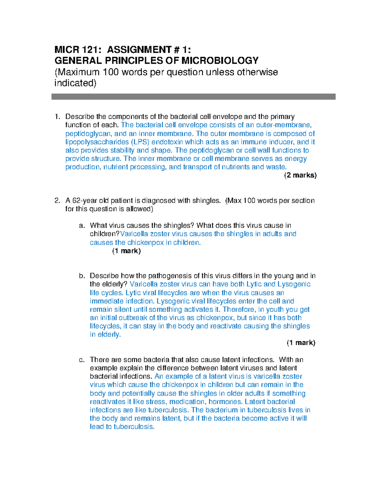 Fox Laura Micro Assignment #1 - MICR 121: ASSIGNMENT # 1: GENERAL ...