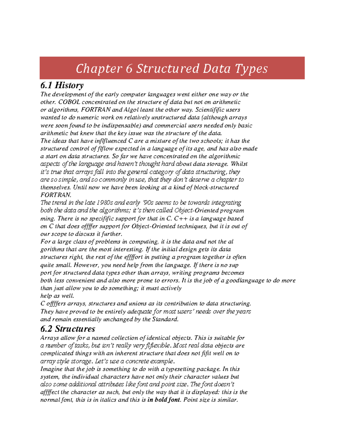 Chapter 6 Structured Data Types - Chapter 6 Structured Data Types 6 ...