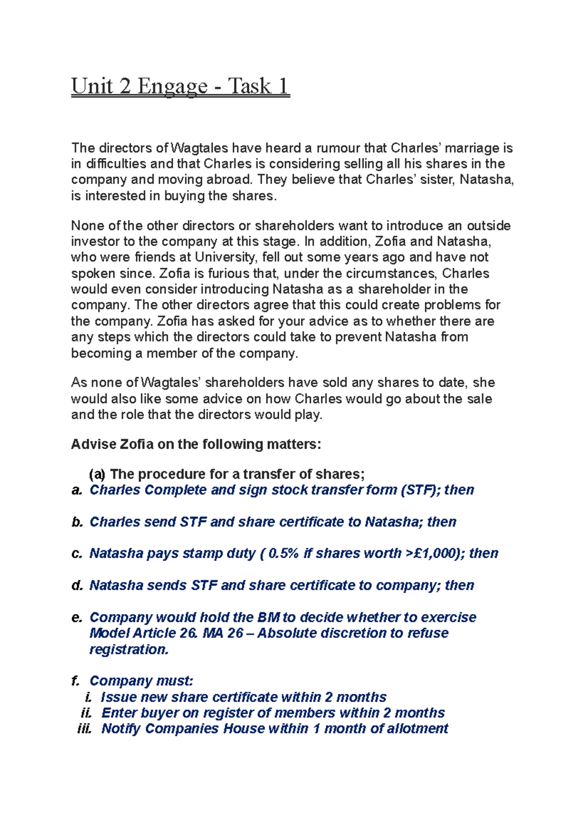 Unit 2 Engage Tasks - Workshop Task - Unit 2 Engage - Task 1 The ...