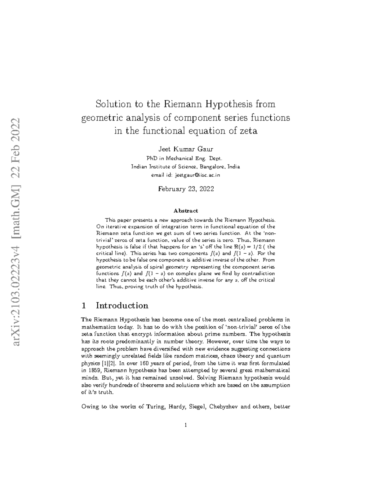 Riemann hypothesis solution - Solution to the Riemann Hypothesis from ...