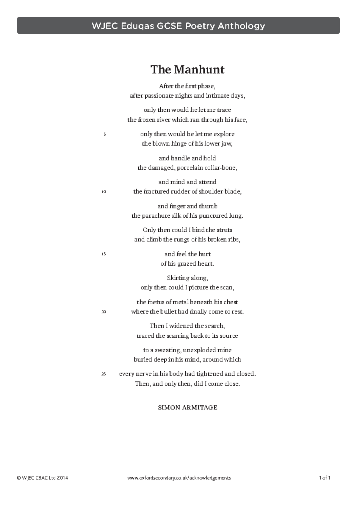 15 poetry anthology pdf - The Manhunt After the first phase, after ...