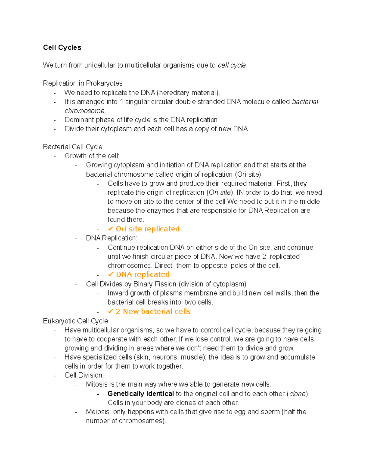 Cell Cycle and DNA Replication in Prokaryotes and Eukaryotes - Studocu