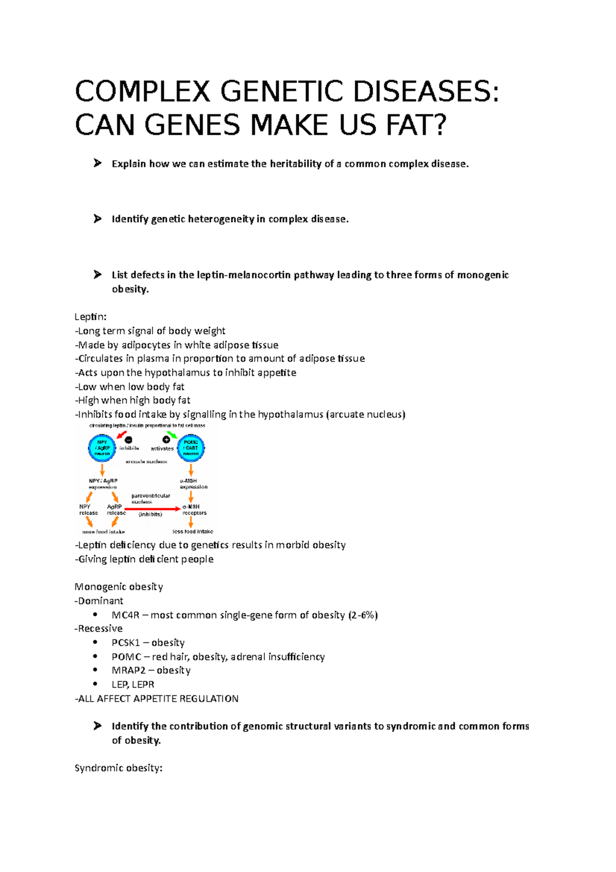 Complex Genetic Diseases - CAN Genes MAKE US FAT - COMPLEX GENETIC ...
