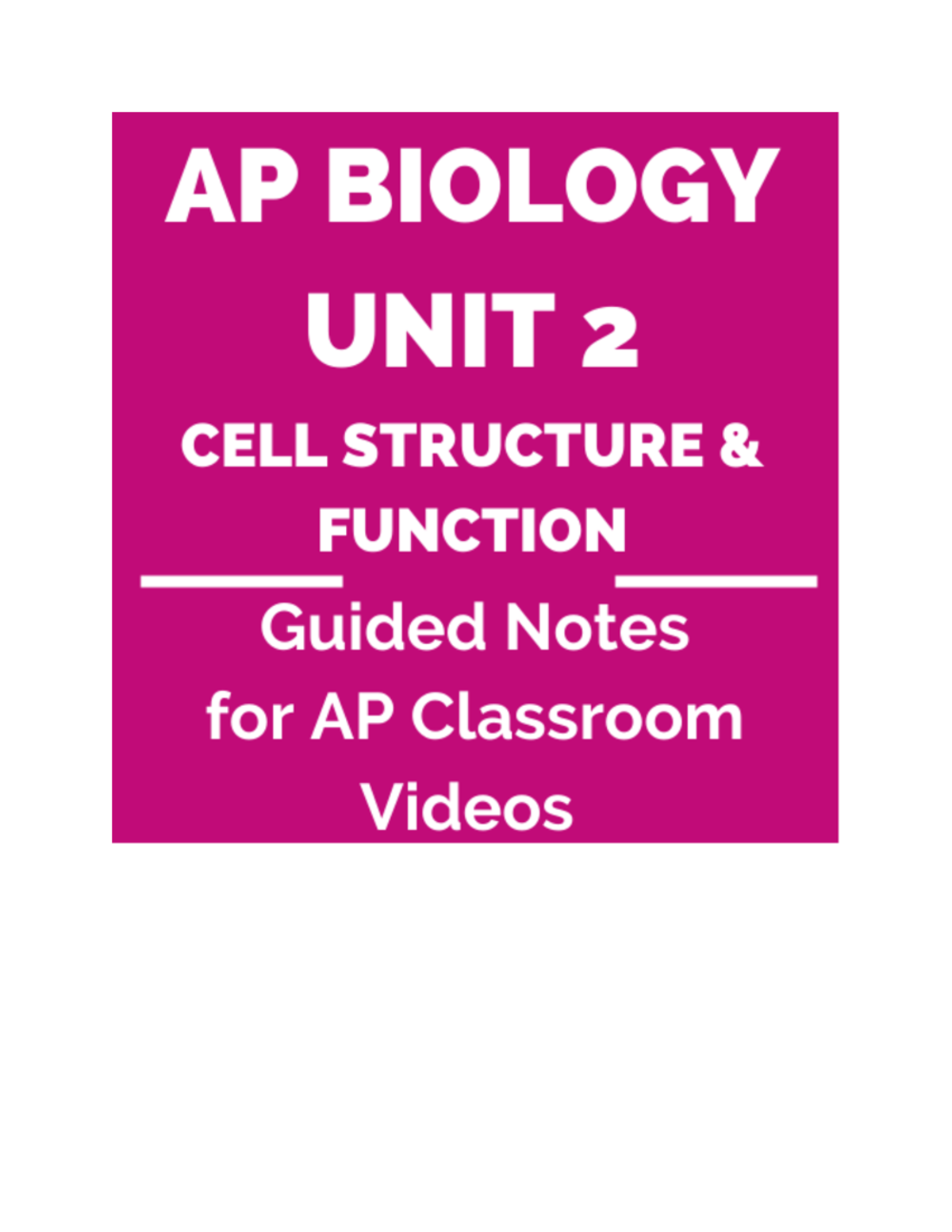 AP Biology Cells Daily Video Guides - AP Daily Video 2: Subcellular ...