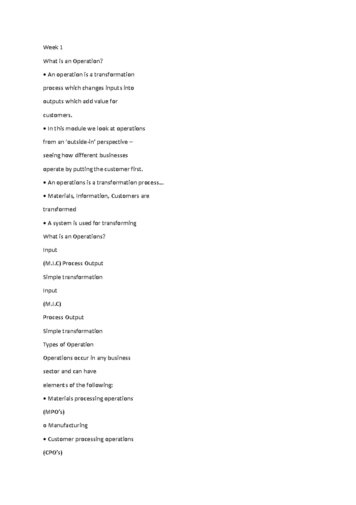 All of operations - gfgfg - Week 1 What is an Operation? An operation ...