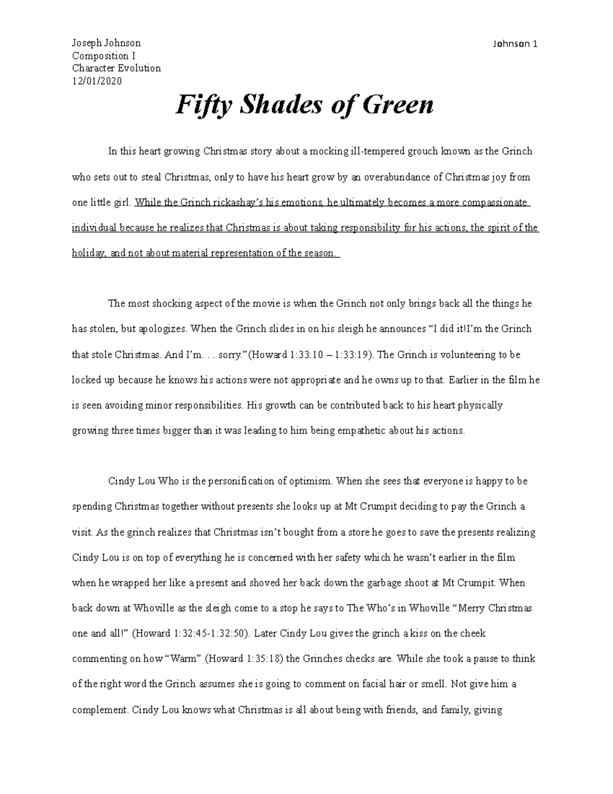 Character Evolution - While the Grinch rickashay’s his emotions, he ...