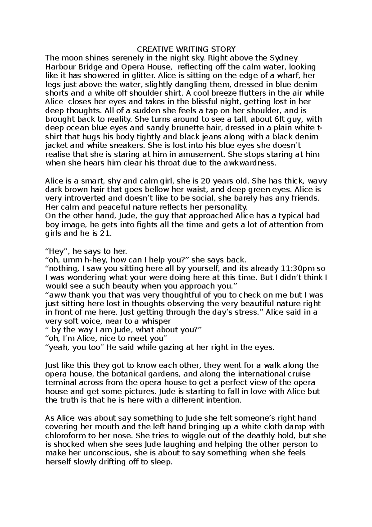 Creative Writing Story - CREATIVE WRITING STORY The moon shines ...