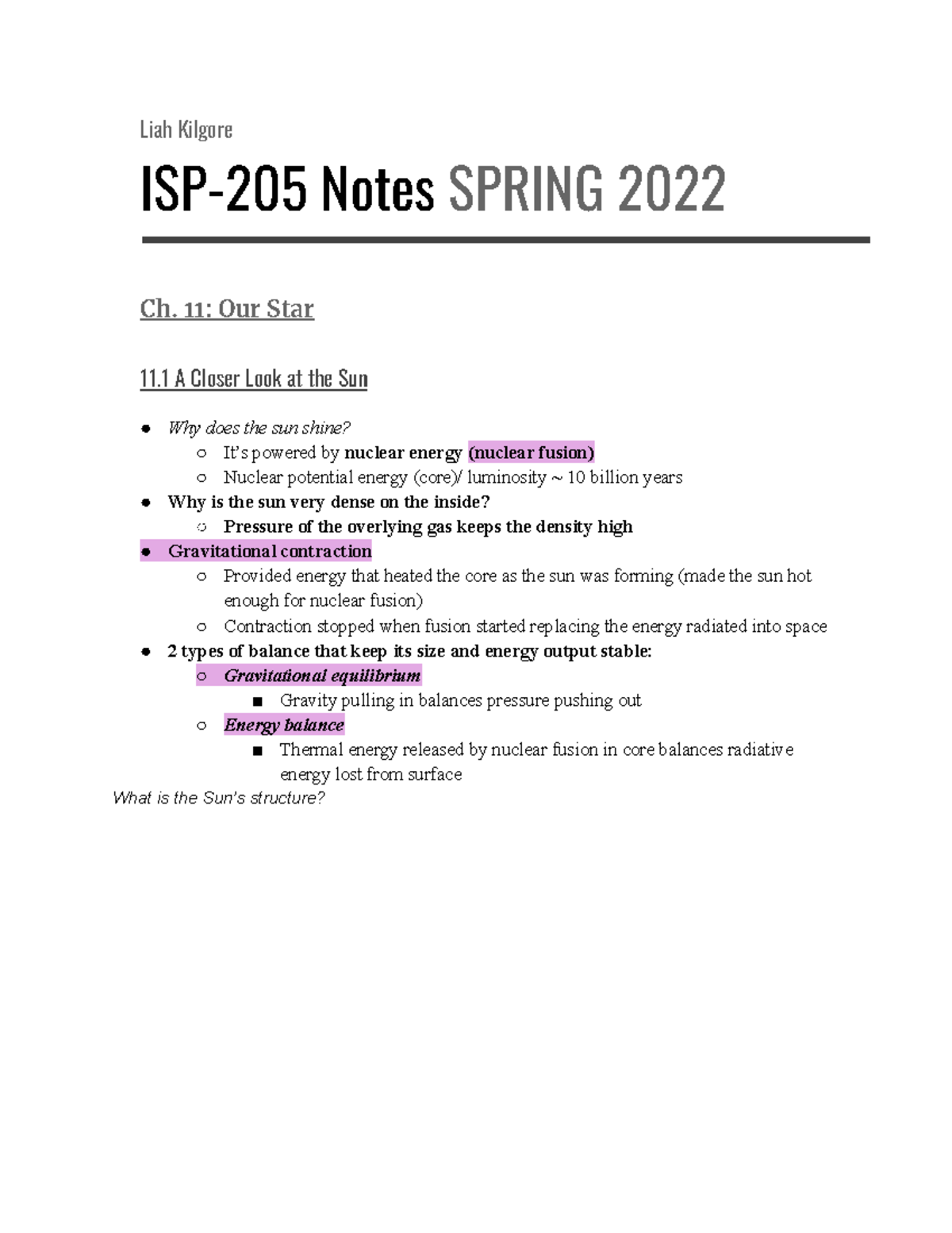 ISP-205 Notes 11-14 - Liah Kilgore ISP-205 Notes SPRING 2022 Ch. 11 ...