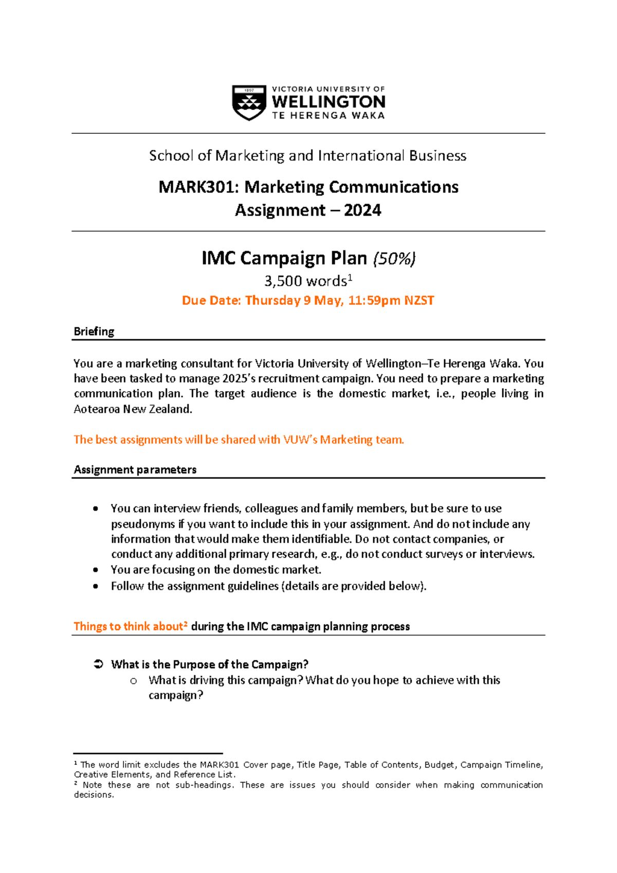 MARK301 Marcom plan updated - School of Marketing and International ...