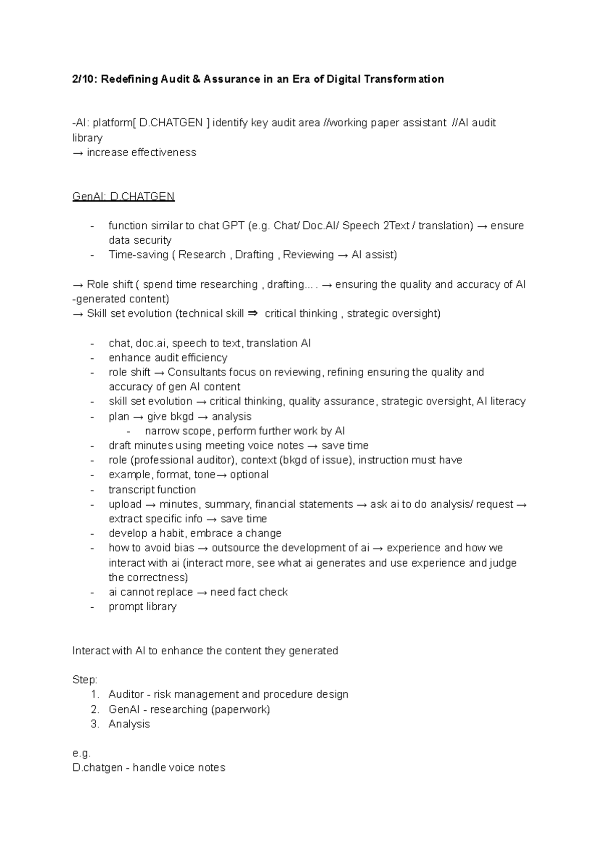 Acct3880 notes - Summary Professional Excellence Program - 2/10 ...