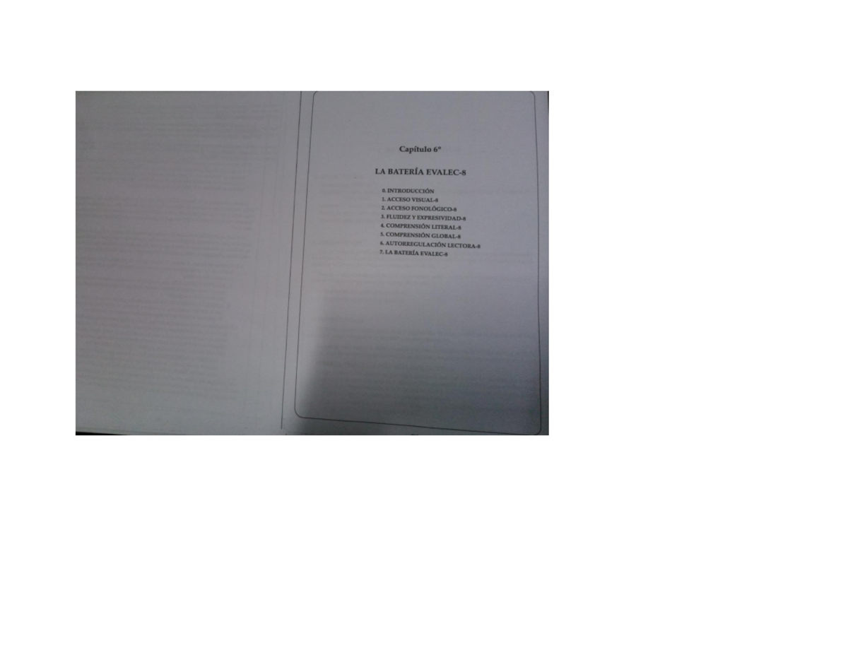 Evalec 8 Manual - Capítulo LA BATERÍA 0. INTRODUCCIÓN 1. ACCESO 2. ACCESO 3. FLUIDEZ Y 4. - Studocu