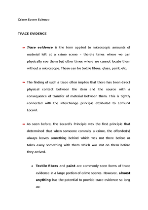 Practical Crime Scene Science Notes - Crime Scene Science Practical ...