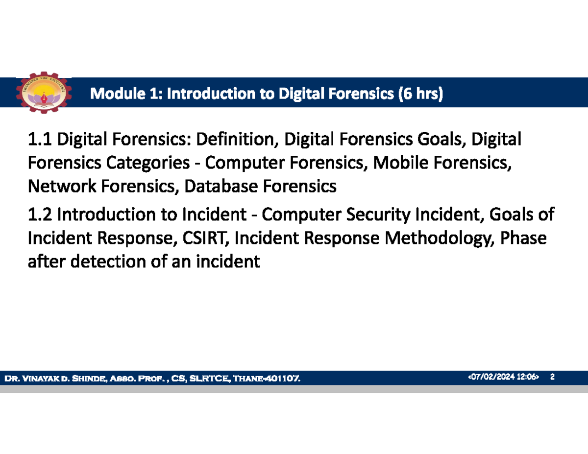 1-CSDC8012 Digital Forensics Module 1- Introduction to Digital ...