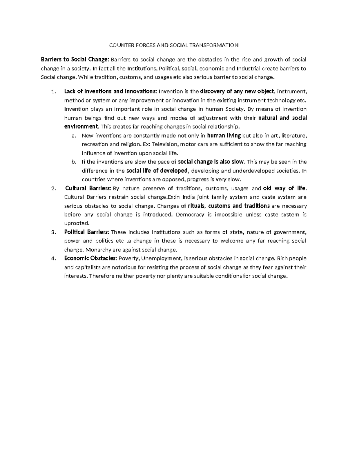 Counter Forces AND Social Transformation - COUNTER FORCES AND SOCIAL ...