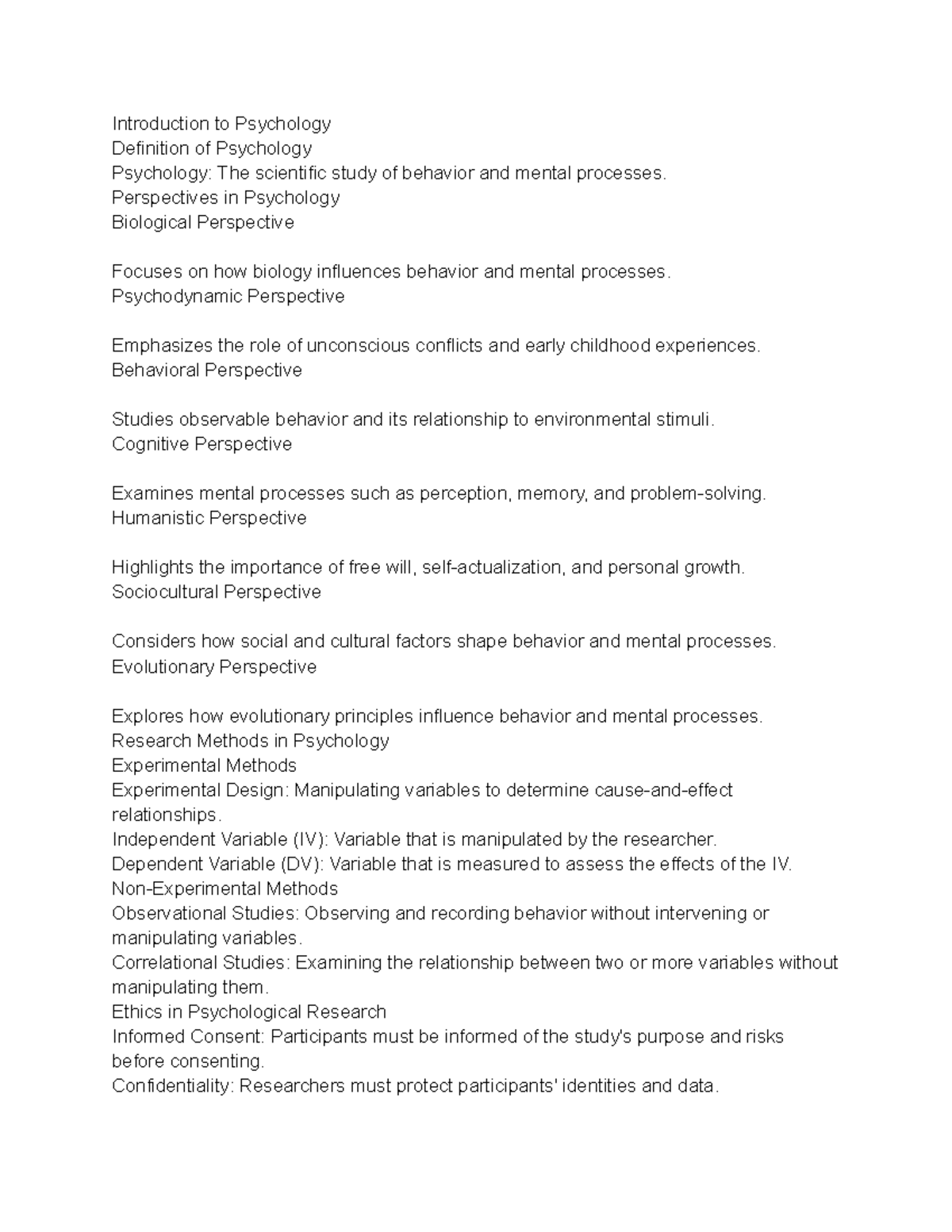 Introduction to Psychology - Introduction to Psychology Definition of ...