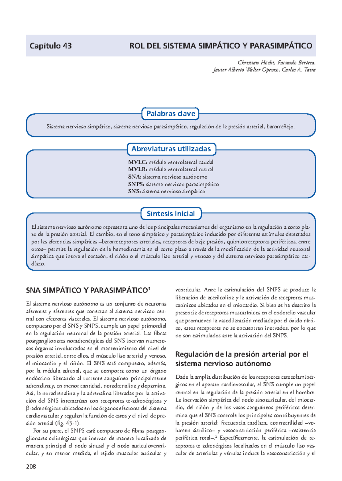 Parasimpatico Y Simpatico - 208 Capítulo 43 ROL DEL SISTEMA SIMPÁTICO Y ...