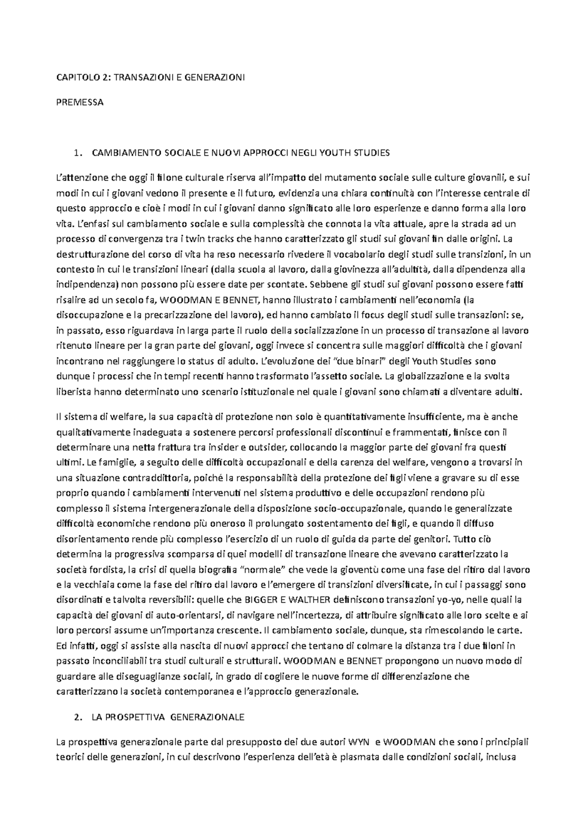 Capitolo 2 Transizioni E Generazioni - CAPITOLO 2: TRANSAZIONI E ...