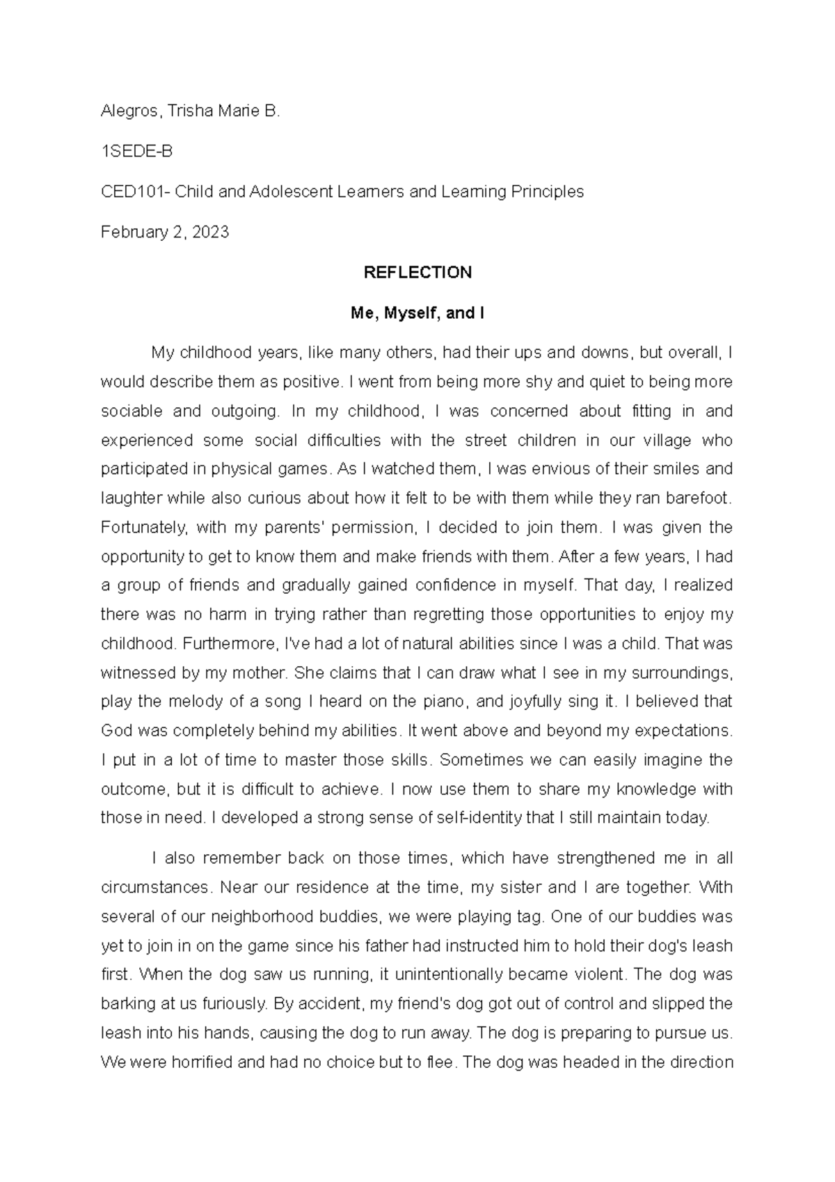 Alegros Trisha Marie- Reflection AND VENN Diagram - Alegros, Trisha ...