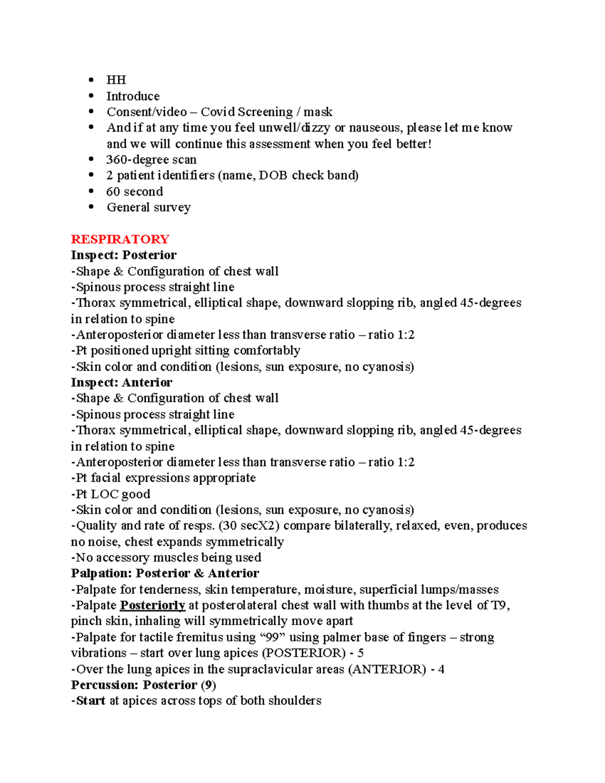 OSCE - Practice - OSCE Assessment Notes - HH Introduce Consent/video ...
