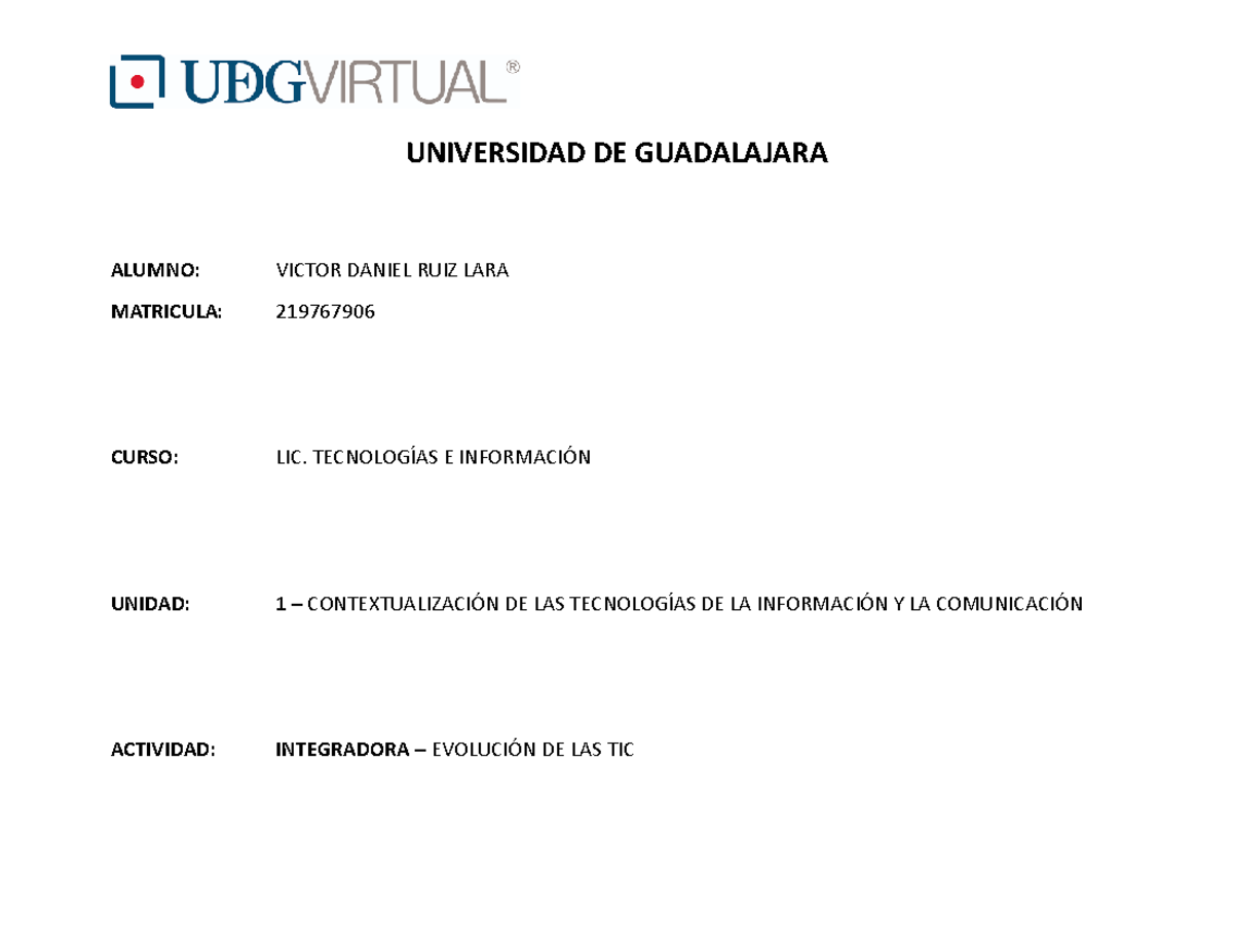 Ude G.Act Int - Actividad Integradora - UNIVERSIDAD DE GUADALAJARA ...