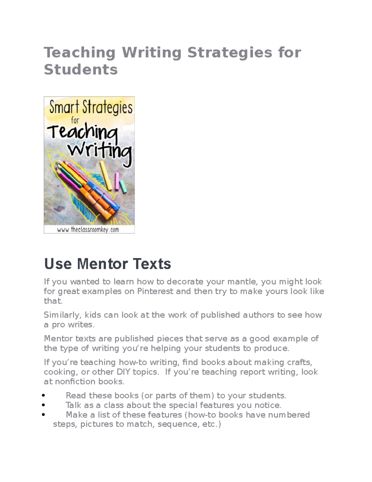 2 - it is an assignment. - Teaching Writing Strategies for Students Use ...