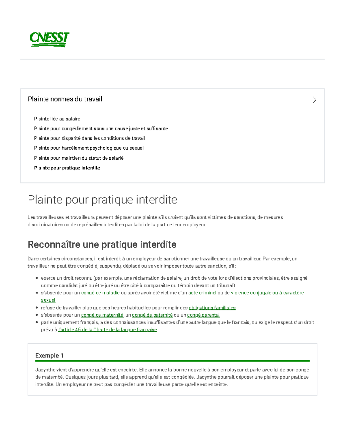 Plainte pour pratique interdite Commission des normes de l'équité de la ...