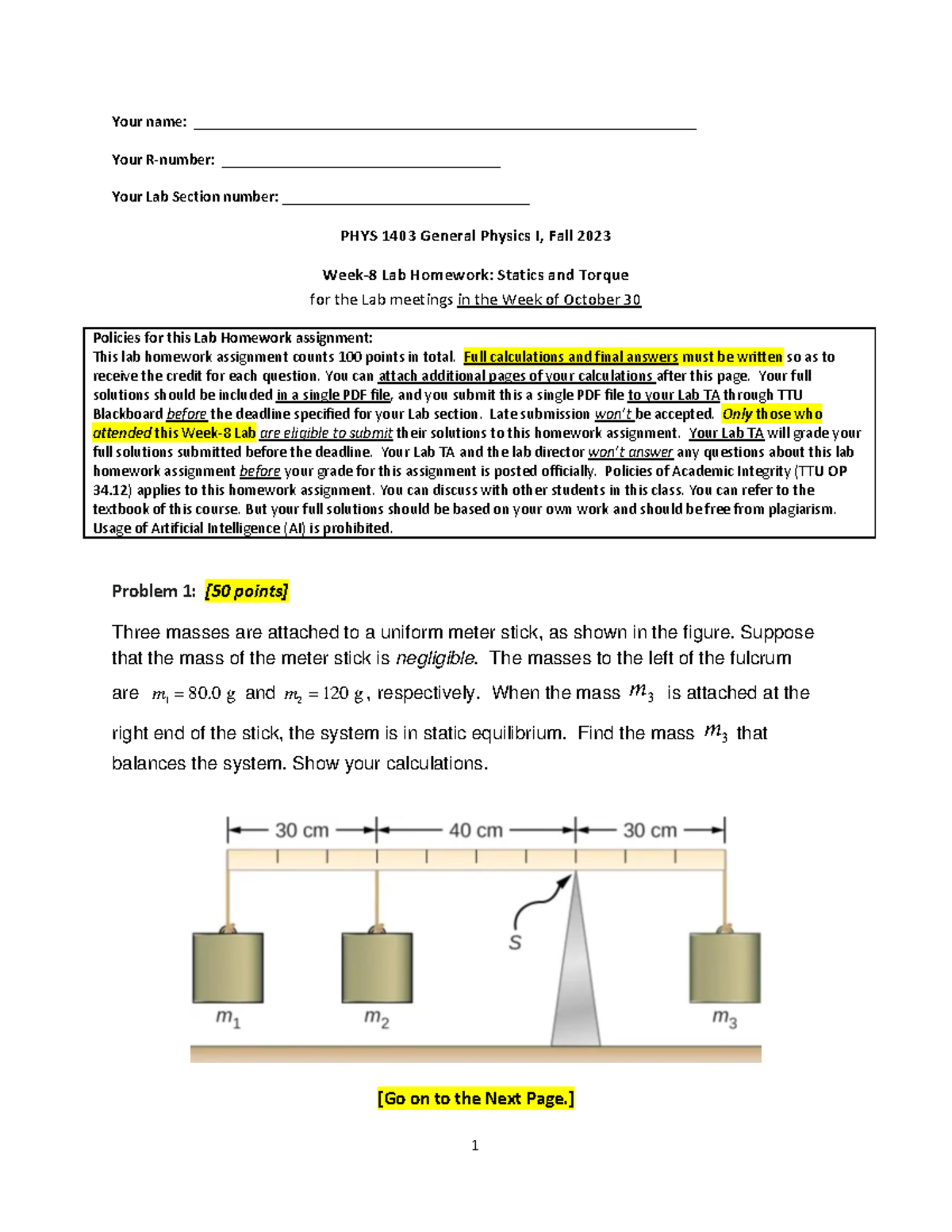 1403 Week-8 Lab Homework - 1 Your name: - Studocu