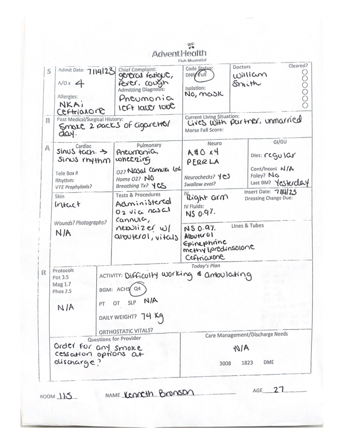 Code Status: - patho - NUR2063 - Studocu
