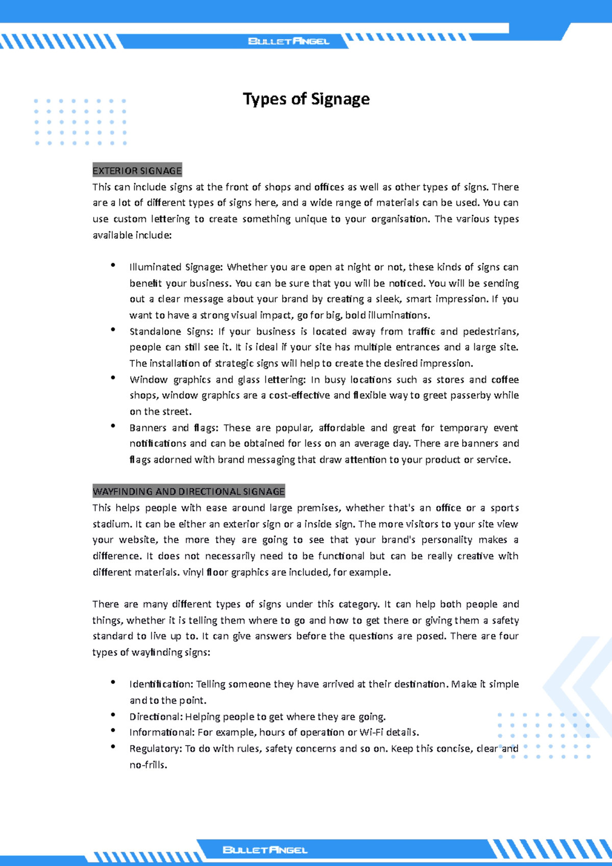 3 types of Signage - Lalalalalaalala - Types of Signage EXTERIOR ...