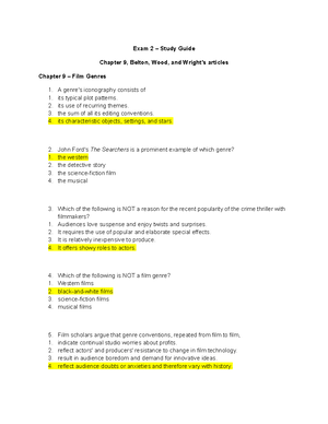 Film study guide #1 - this covers chapters 3-7 of film aesthetics ...