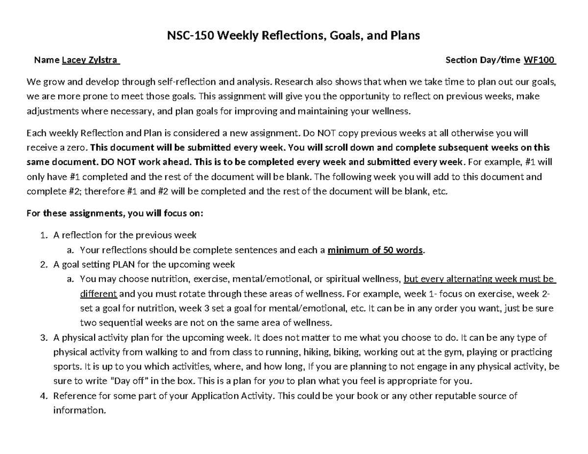 NSC-150 Weekly-Reflection-and-Goals-Worksheet-2023 Lacey Z - NSC-150 ...