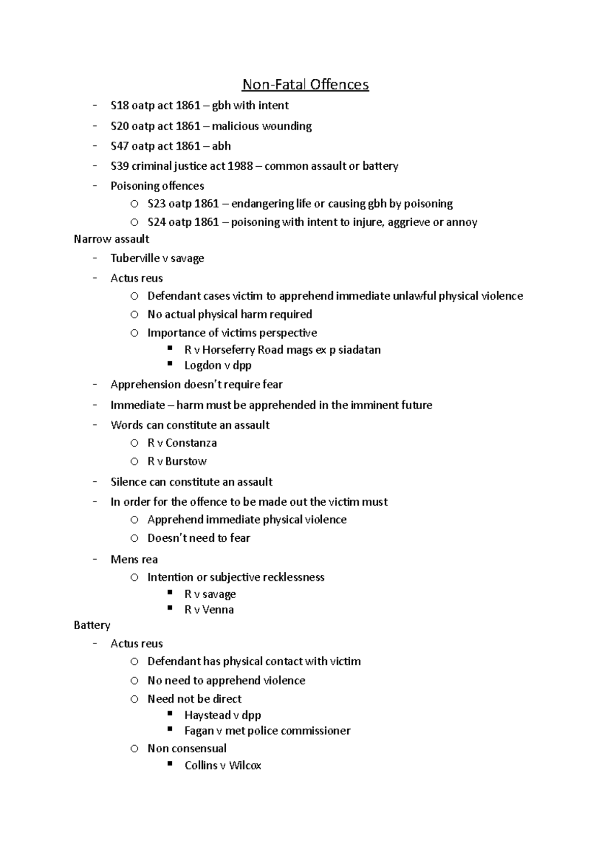 Non-Fatal Offences - Lecturer - Chris Shepherd - Non-Fatal Offences ...