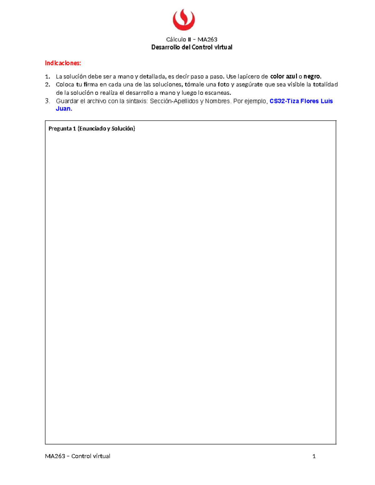 MA263 Plantilla - Desarrollo del control virtual - Cálculo II – MA Desarrollo del Control ...